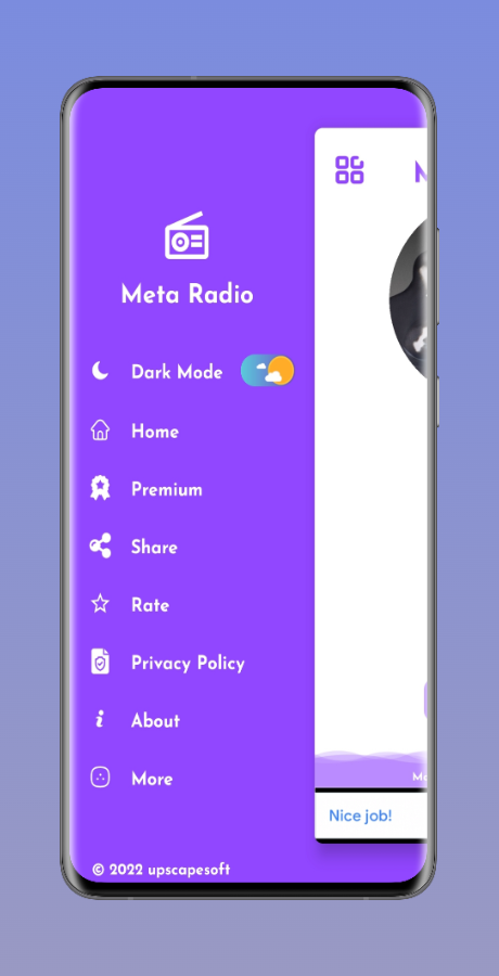 Meta Radio - Two Station Radio App | ADMOB, FIREBASE, ONESIGNAL by upscapesoft
